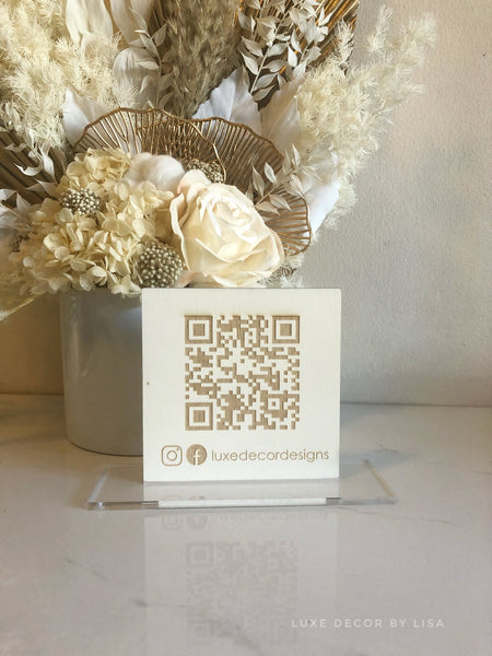 Mini Freestanding QR Code Sign – Luxe Decor by Lisa